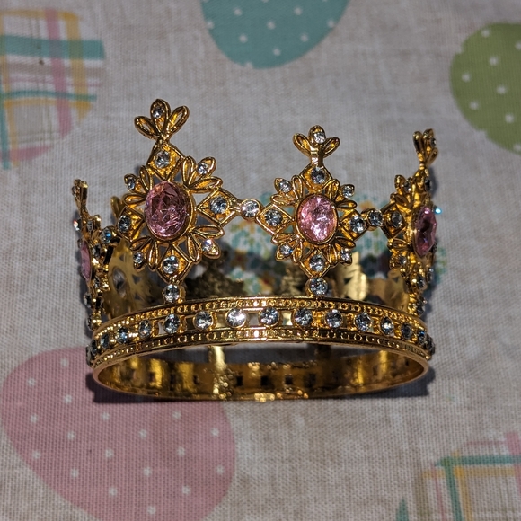 Accessories | New Mini Tiara Crown Gold Pink | Poshmark